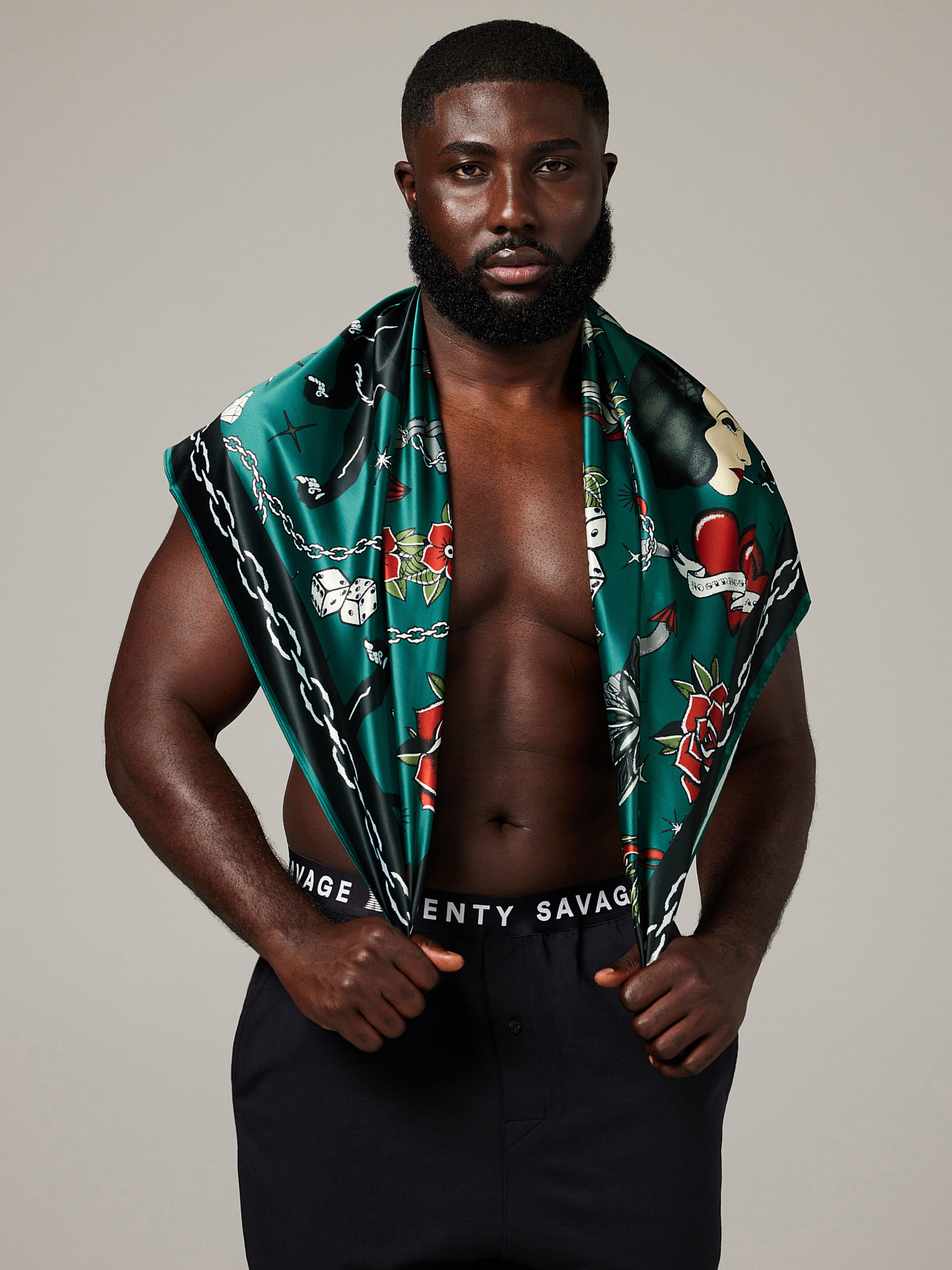 Classic Vintage Sleep Scarf in Green & Multi | SAVAGE X FENTY