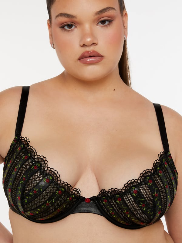 Renaissance Rose Unlined Demi Bra - Savage