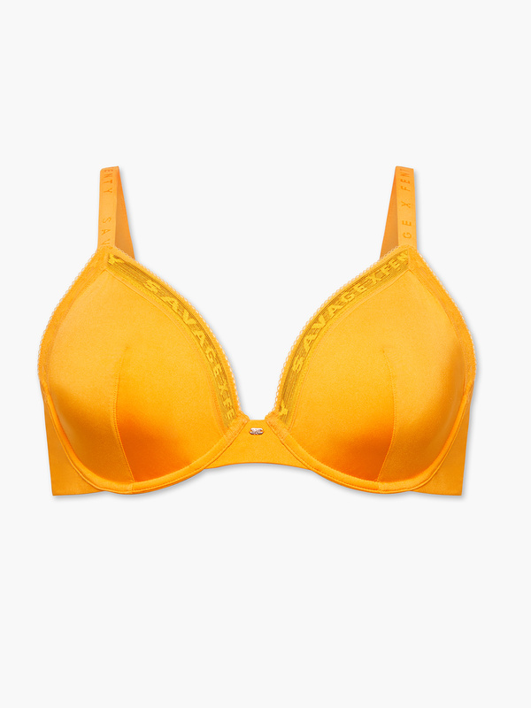 NEW Microfiber Logo-Trim Unlined Plunge Bra in Yellow | SAVAGE X FENTY