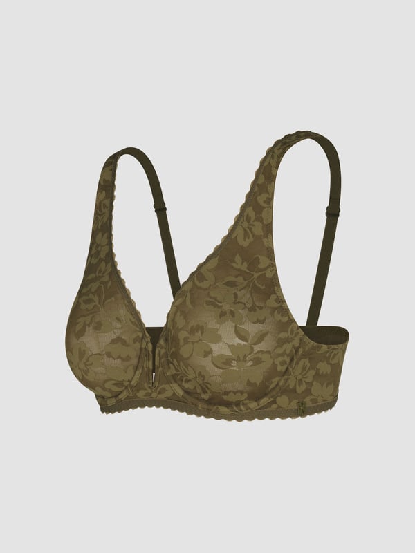 Lavish Lace Unlined Full-Coverage Bra - Savage