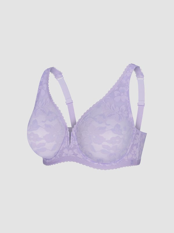 Lavish Lace Unlined Full-Coverage Bra - Savage