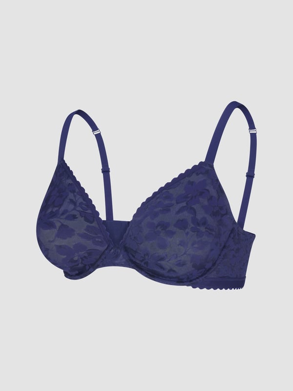 Lavish Lace Unlined Plunge Bra - Savage