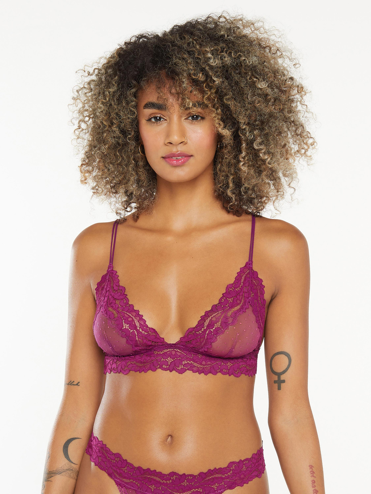 Dotted Mesh Bralette In Purple SAVAGE X FENTY Germany
