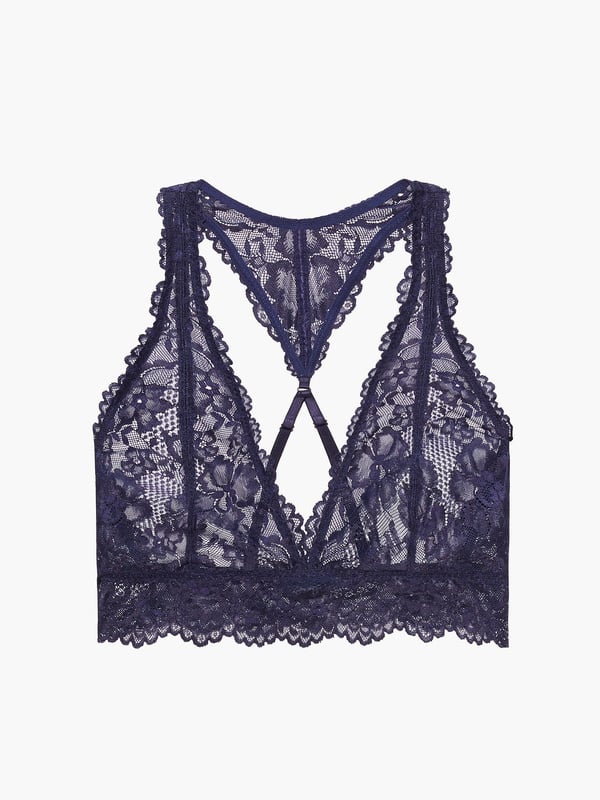 Floral Lace Racerback Bralette in Blue | SAVAGE X FENTY