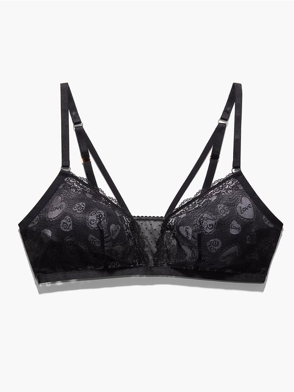 Candy Hearts Lace Bralette in Black | SAVAGE X FENTY