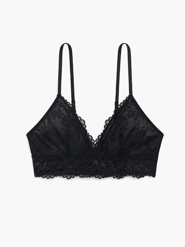 Floral Lace Triangle Bralette in Black | SAVAGE X FENTY France