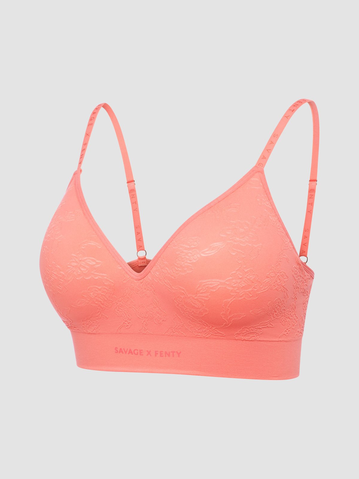 Seamless Floral Padded Bralette in Pink | SAVAGE X FENTY