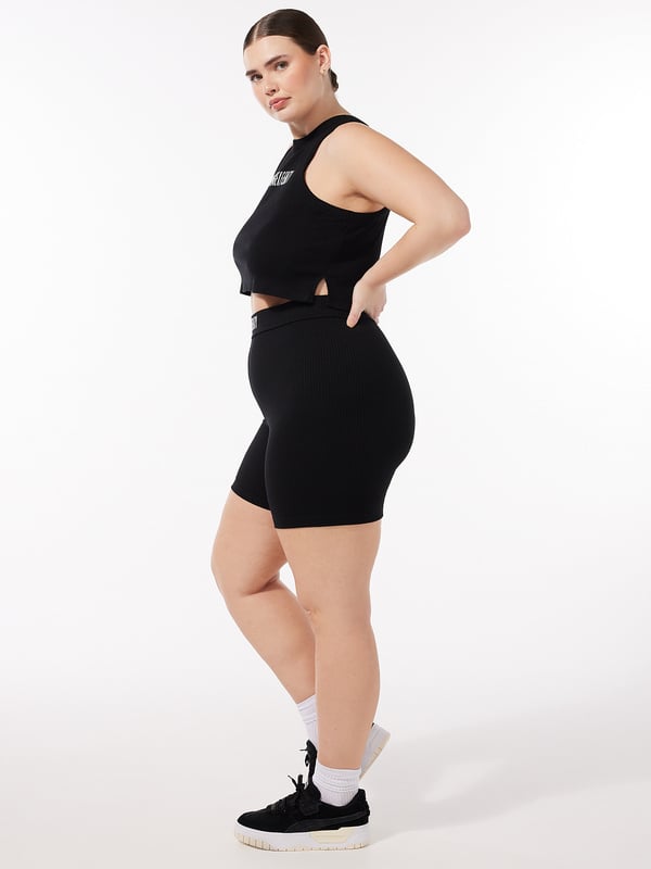 Essential Heavy Rib Logo Bike Short - Savage