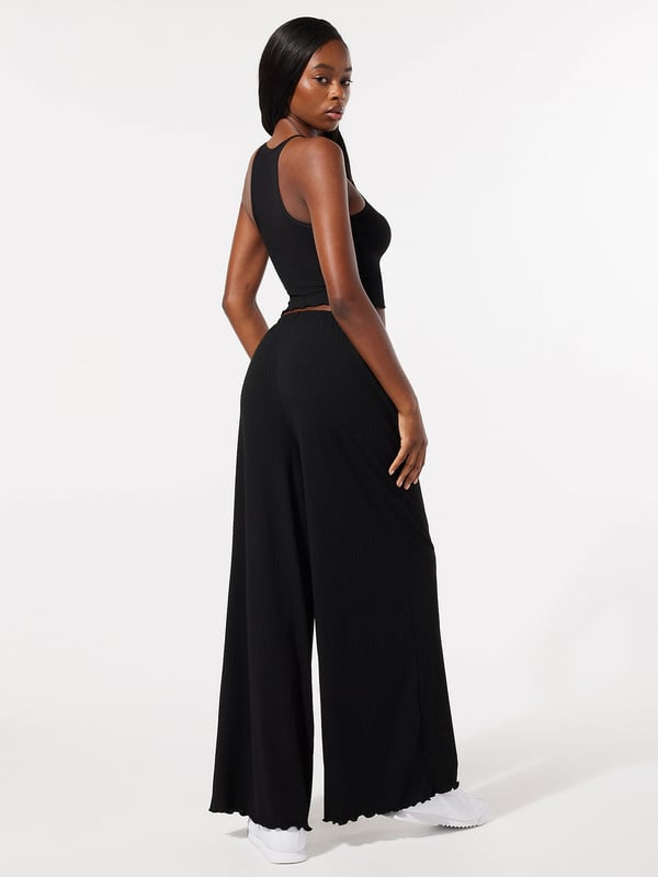 Thicc Rib Wide-Leg Pant - Savage