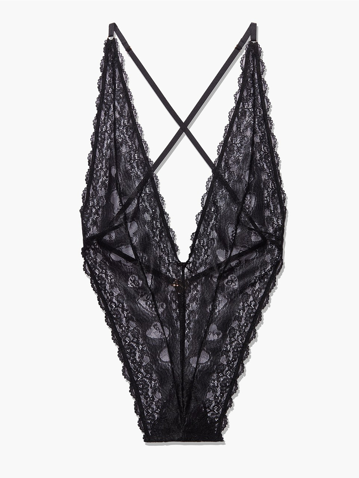 Candy Hearts Lace Teddy in Black | SAVAGE X FENTY