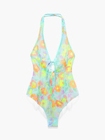 Free Spirit Floral Mesh Teddy in Green & Multi | SAVAGE X FENTY