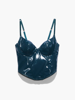 Leather Tease Vinyl Bustier in Blue & Green | SAVAGE X FENTY
