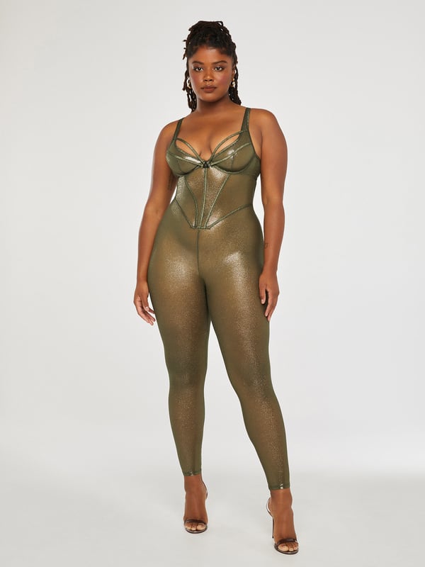 Going Platinum Mesh Crotchless Catsuit - Savage