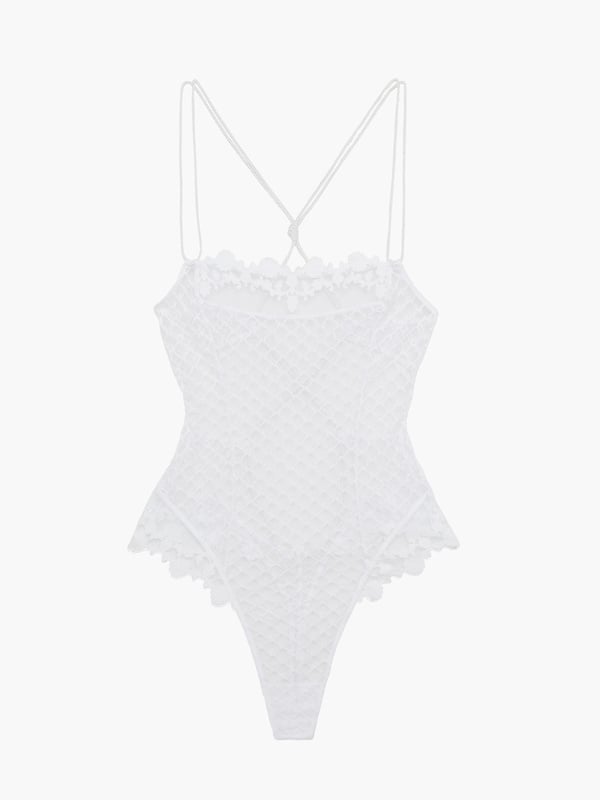 Baroque Bondage Teddy in White | SAVAGE X FENTY