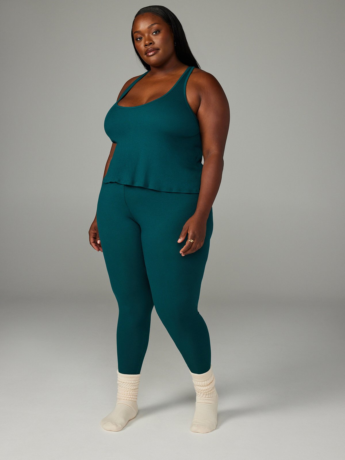 Rib Essentials Tank in Green | SAVAGE X FENTY