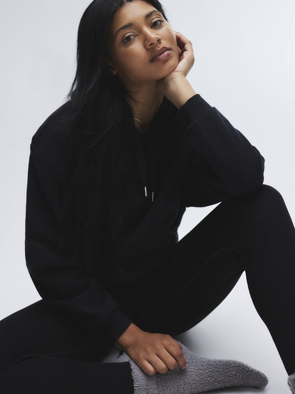 Essential Fleece Pullover Drawstring Hoodie - Savage