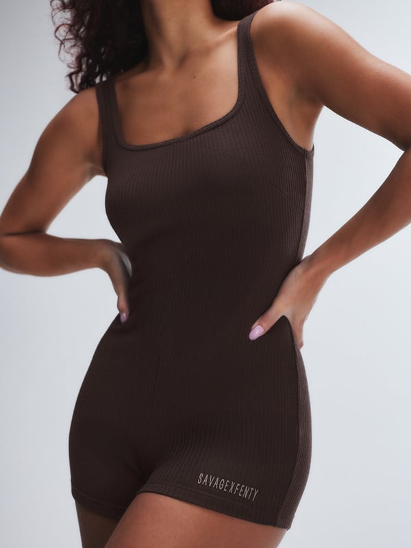 Essential Rib Romper - Savage