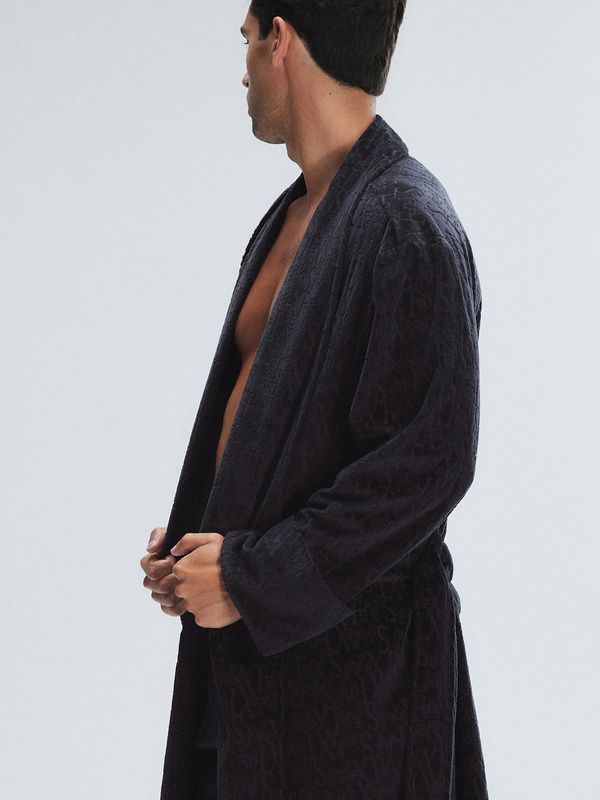 Signature Script Velour Robe - Savage