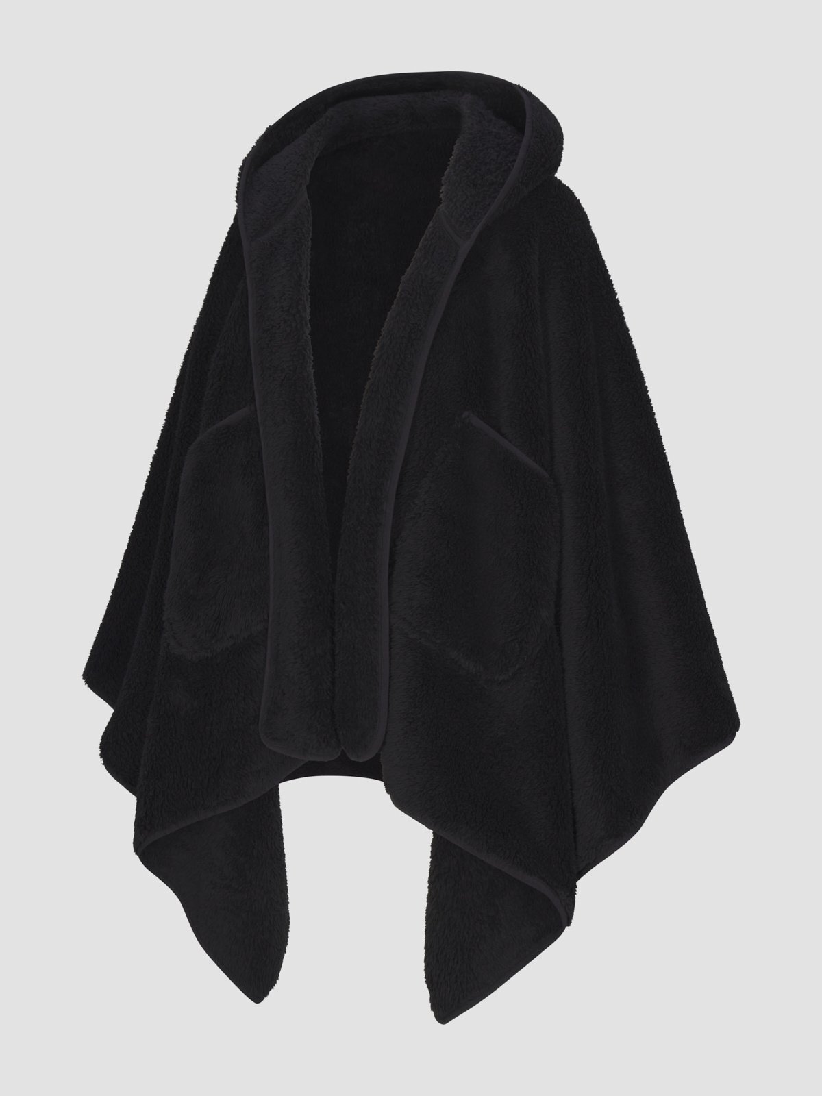 Undercover Softie Plush Teddy Hooded Blanket in Black | SAVAGE X FENTY