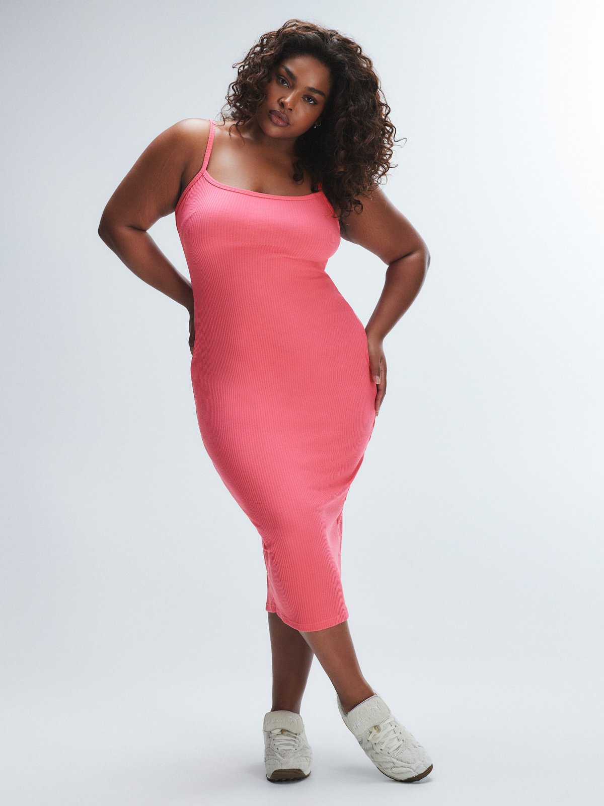 Essential Rib Midi Dress in Pink | SAVAGE X FENTY