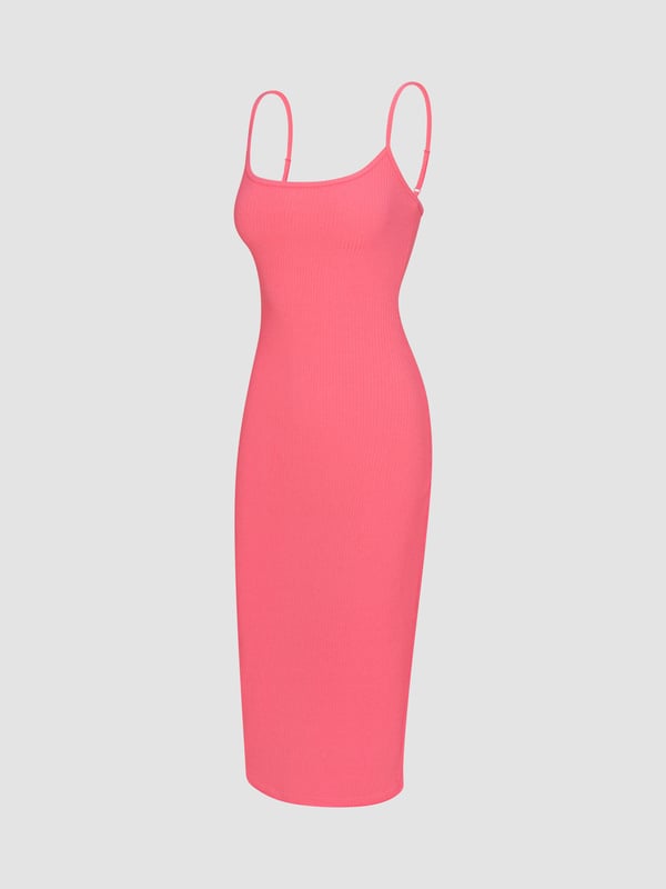 Essential Rib Midi Dress in Pink | SAVAGE X FENTY