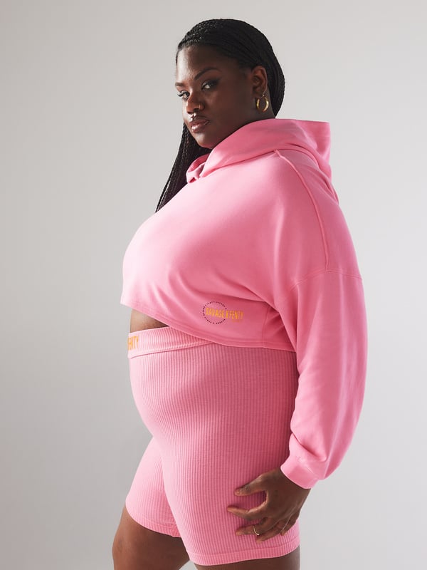 Essential Terry Scope Logo Cropped Hoodie - Savage