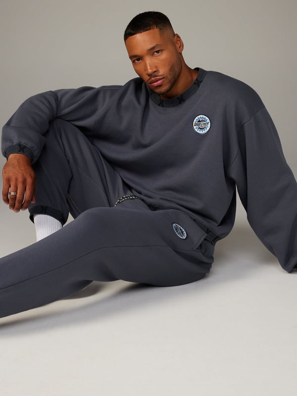 Essential Holographic Logo-Trim Sweatshirt - Savage