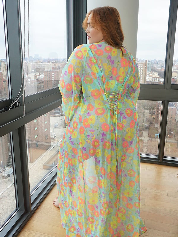 Free Spirit Floral Full-Length Robe - Savage
