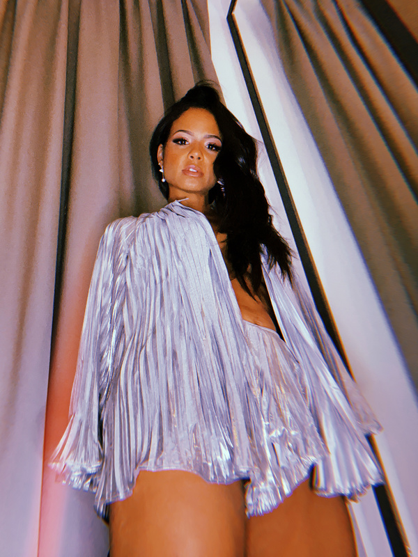 Pleated Lamé Bed Jacket - Savage