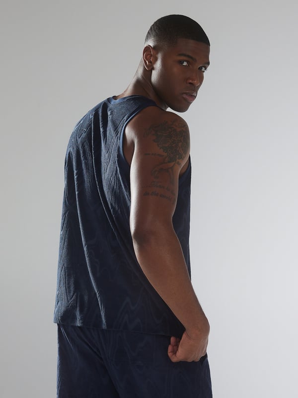 Ripple Effect Terry Tank Top - Savage