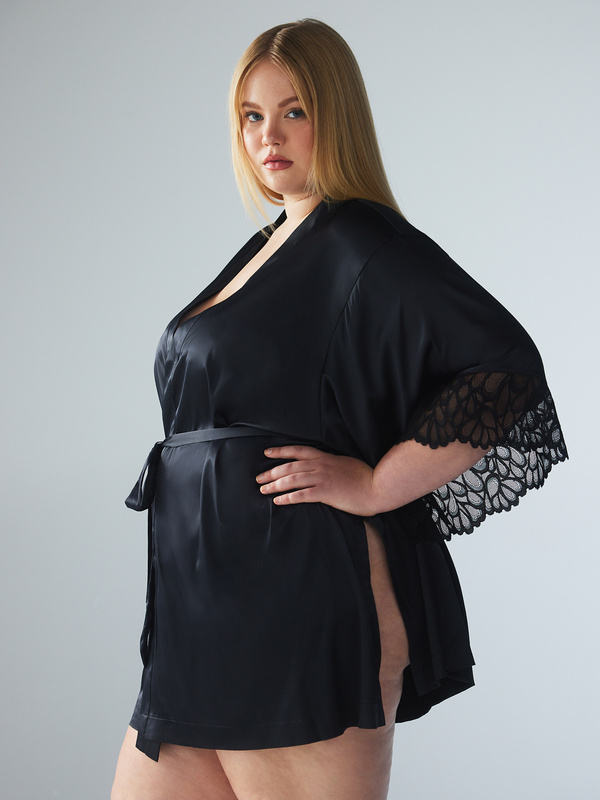 Savage Not Sorry Satin Short Robe - Savage