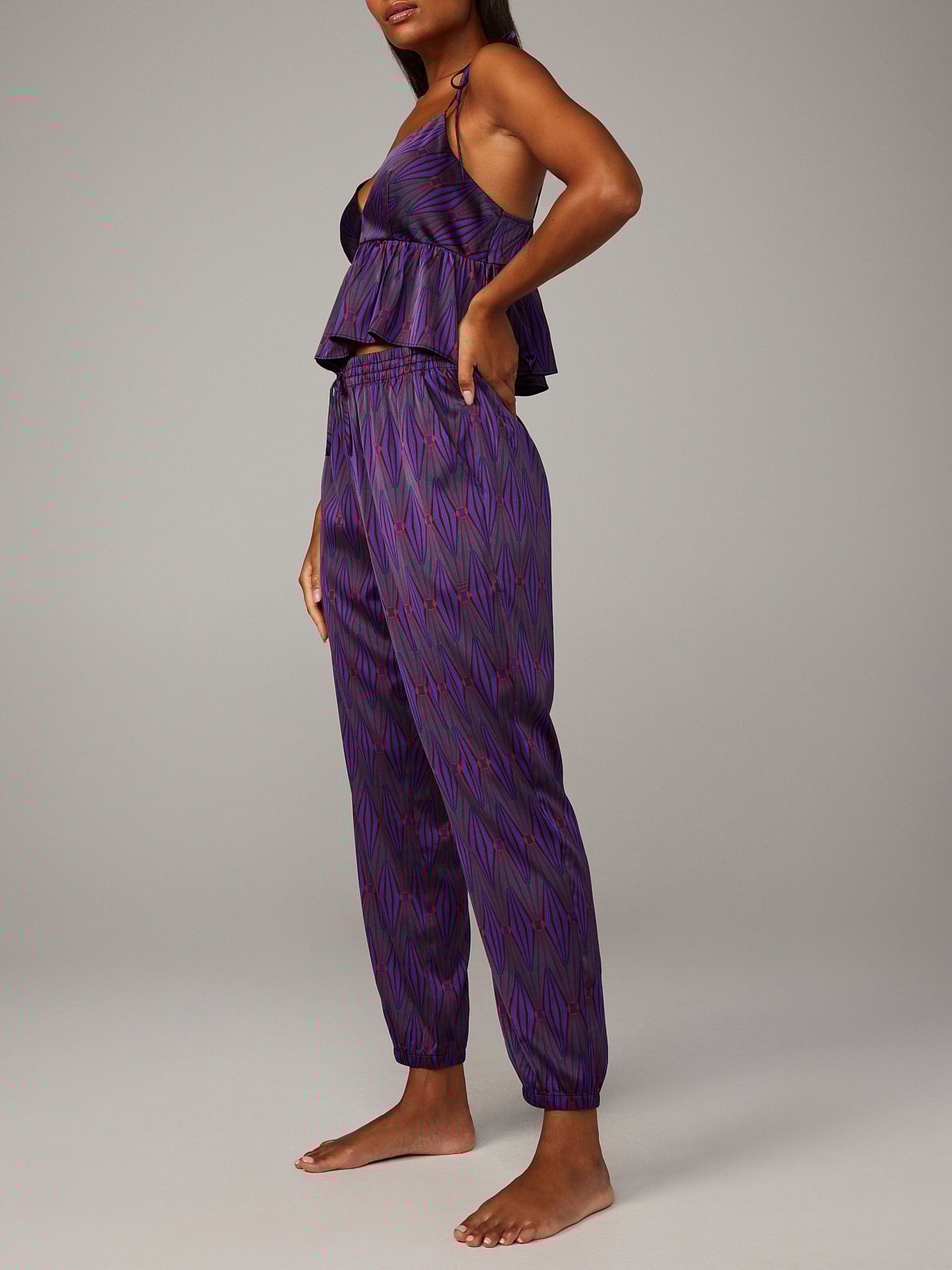 Night Star Chaser Satin Sleep Pants in Multi & Purple | SAVAGE X FENTY