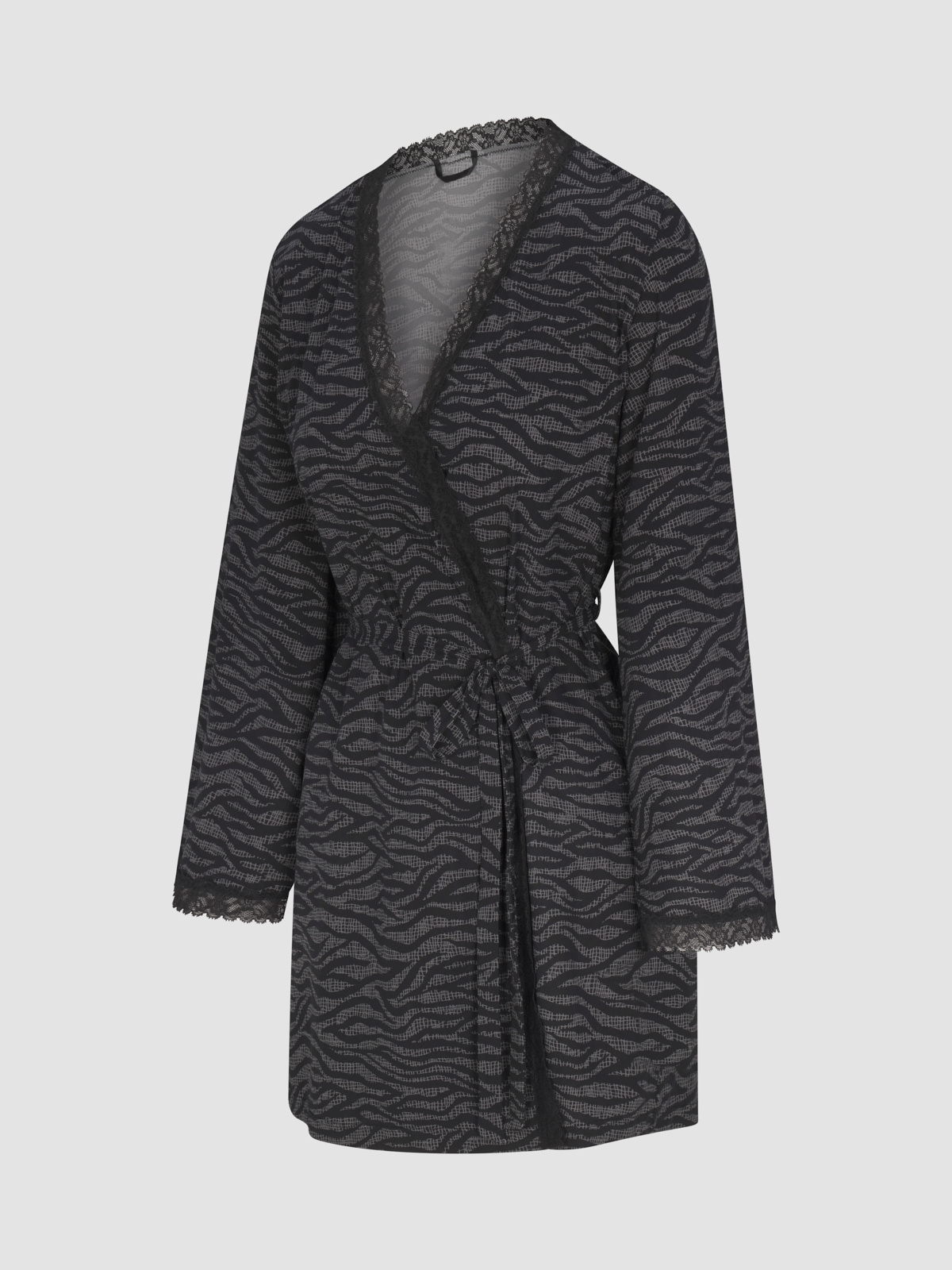 Snug Hug Short Robe in Black & Multi | SAVAGE X FENTY