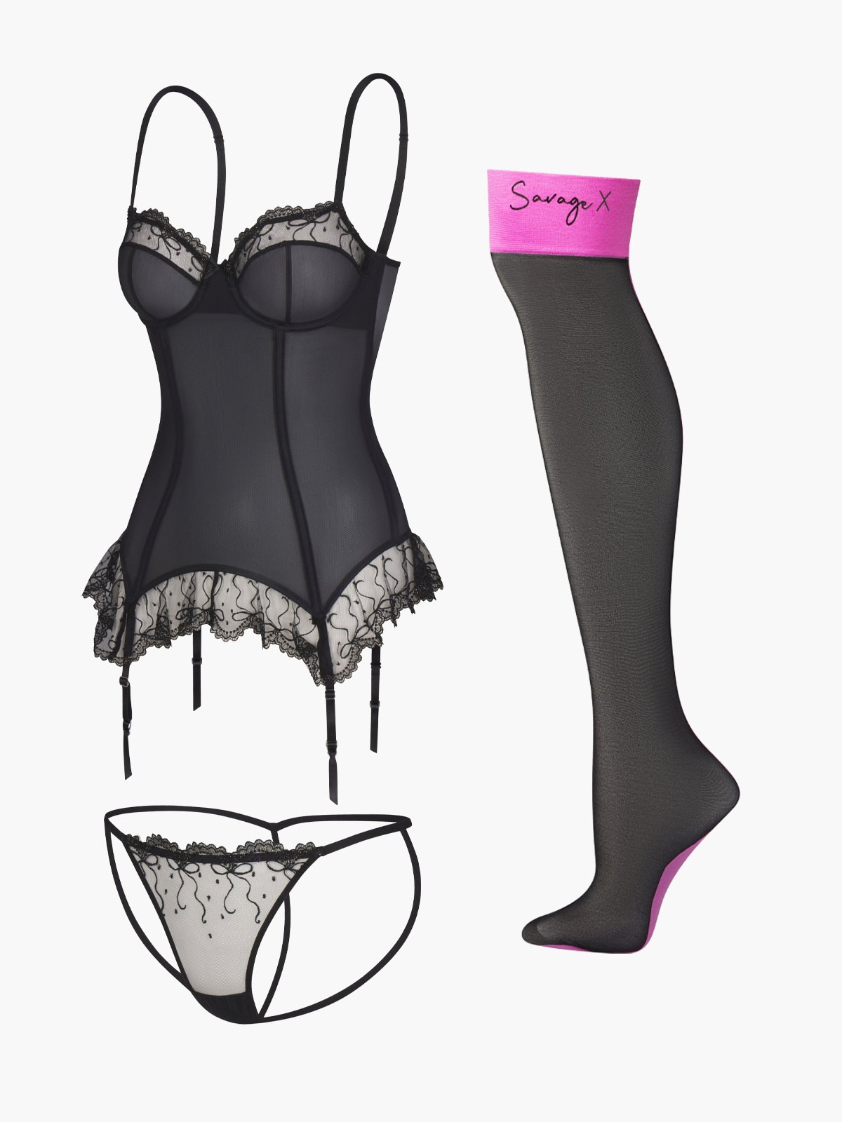 Loveline Basque 3-Piece Set | SAVAGE X FENTY UK United Kingdom