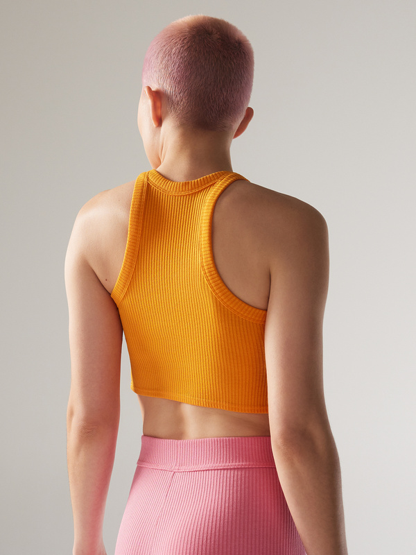 Essential Heavy Rib Cropped Logo Tank - Savage