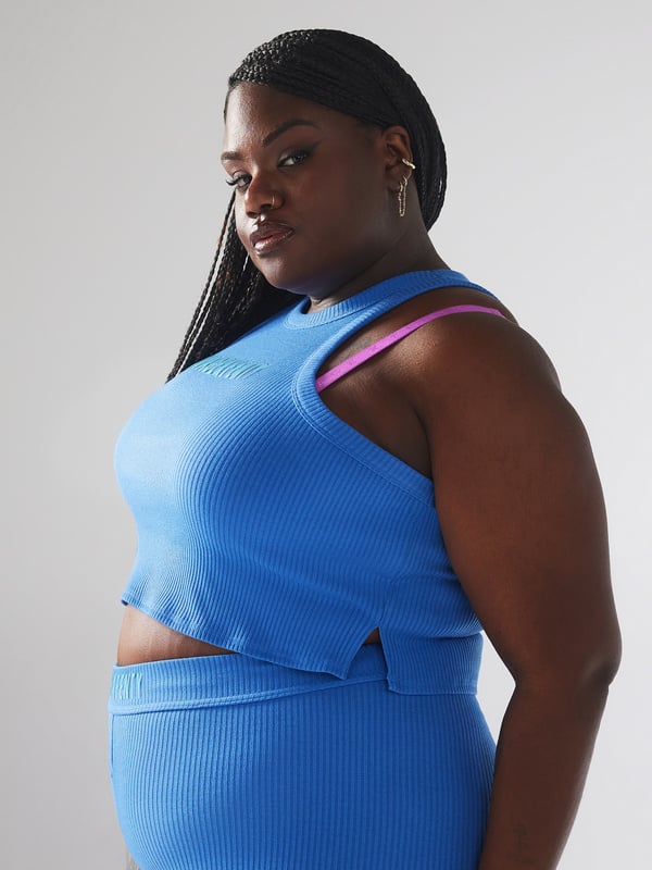 Essential Heavy Rib Cropped Logo Tank - Savage