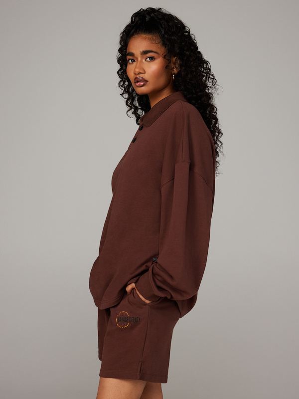 Essential Terry Classic Long-Sleeve Polo - Savage