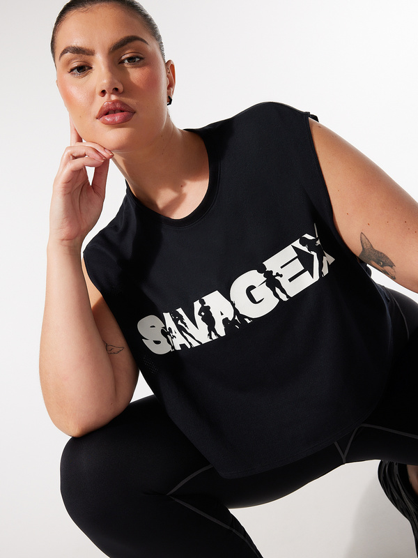 Flex On U Cropped Muscle Tee - Savage