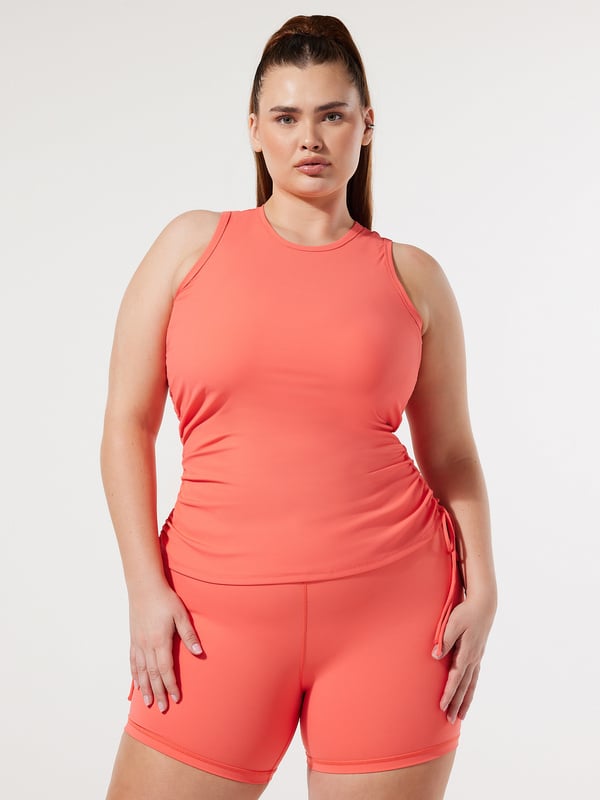 Light Layer Ruched Tank - Savage