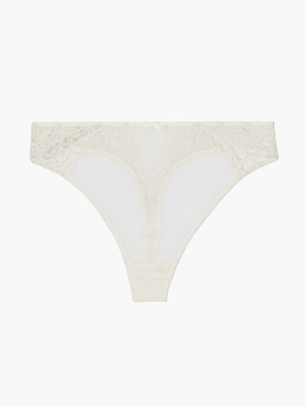 Metallic Lace High-Waist Thong - Savage