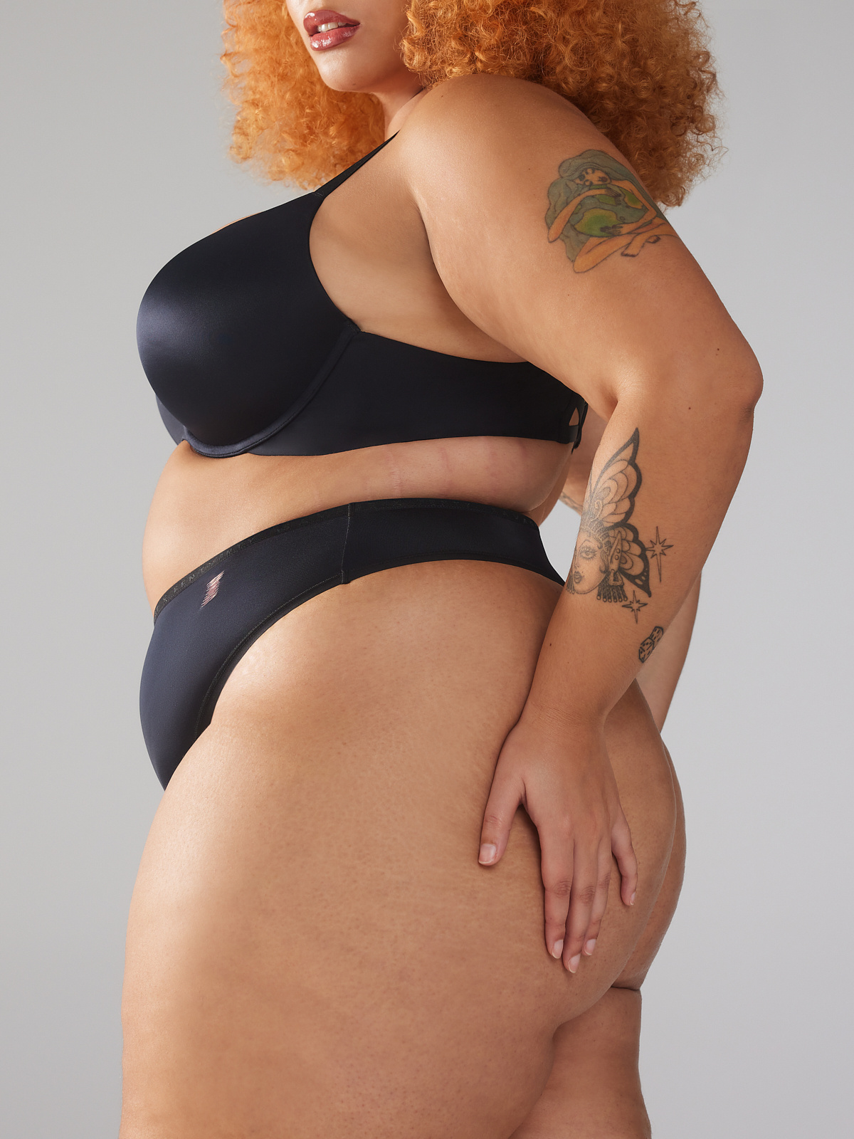 Core Microfiber High-Waist Thong With Logo Waistband in Black | SAVAGE X FENTY