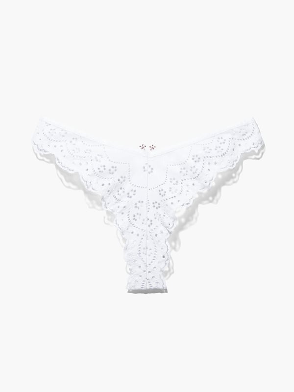 Bombshell Broderie High Leg Lace Thong - Savage