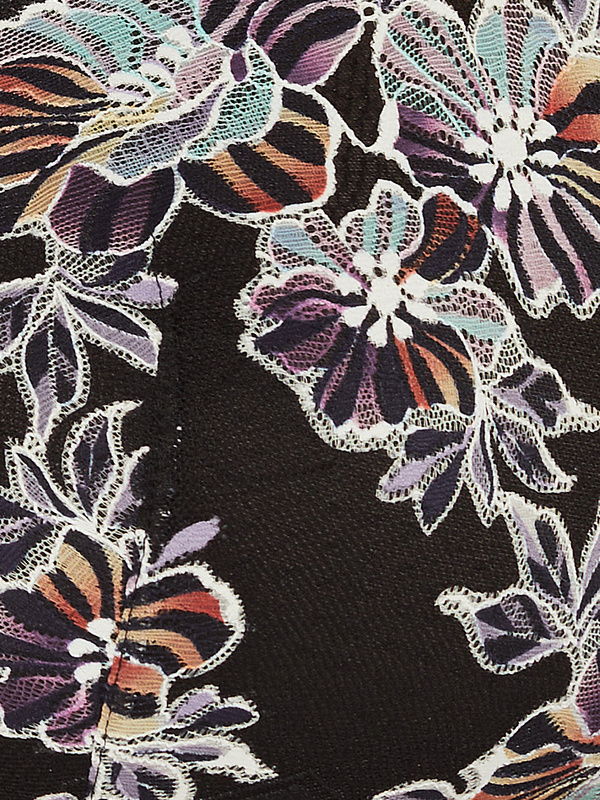 Zig Zag Zen High Leg Lace Thong - Savage