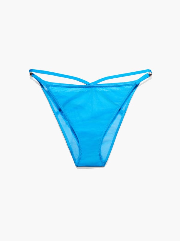 Gathered Mesh Strappy Bikini - Savage