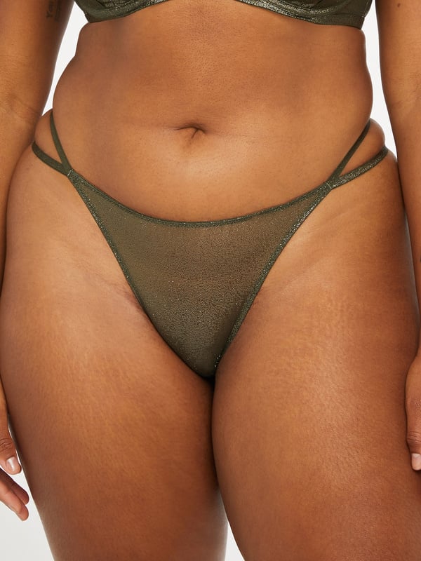 Going Platinum Mesh G-String Panty - Savage