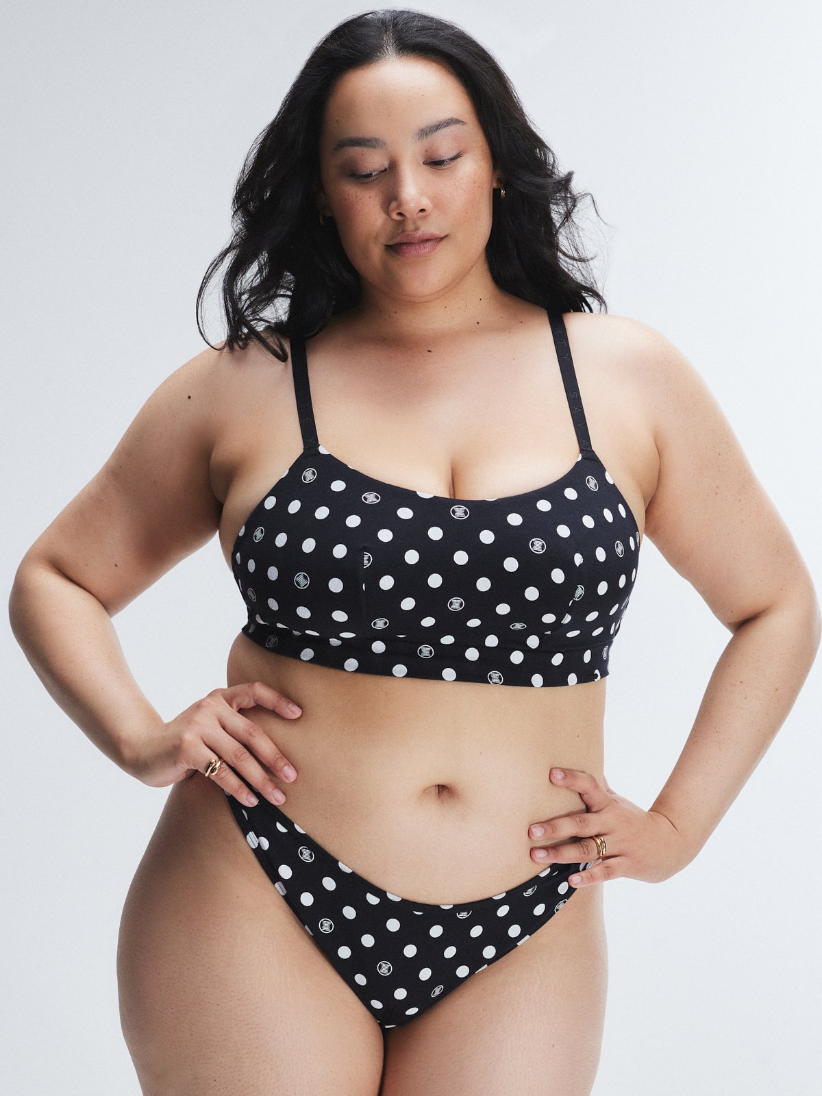 Cotton Essentials String Bikini Panty in Black & Multi | SAVAGE X FENTY