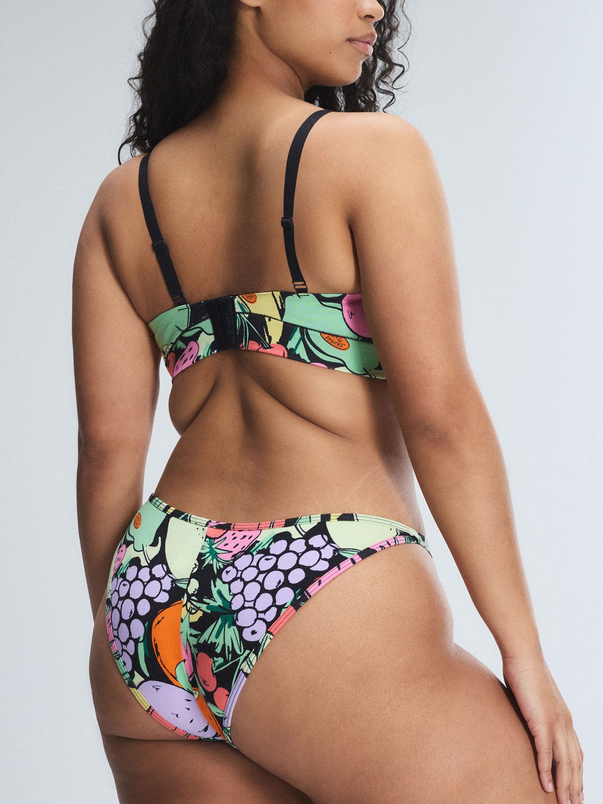 Cotton Essentials High-Leg Bikini Panty in Black & Multi | SAVAGE X FENTY