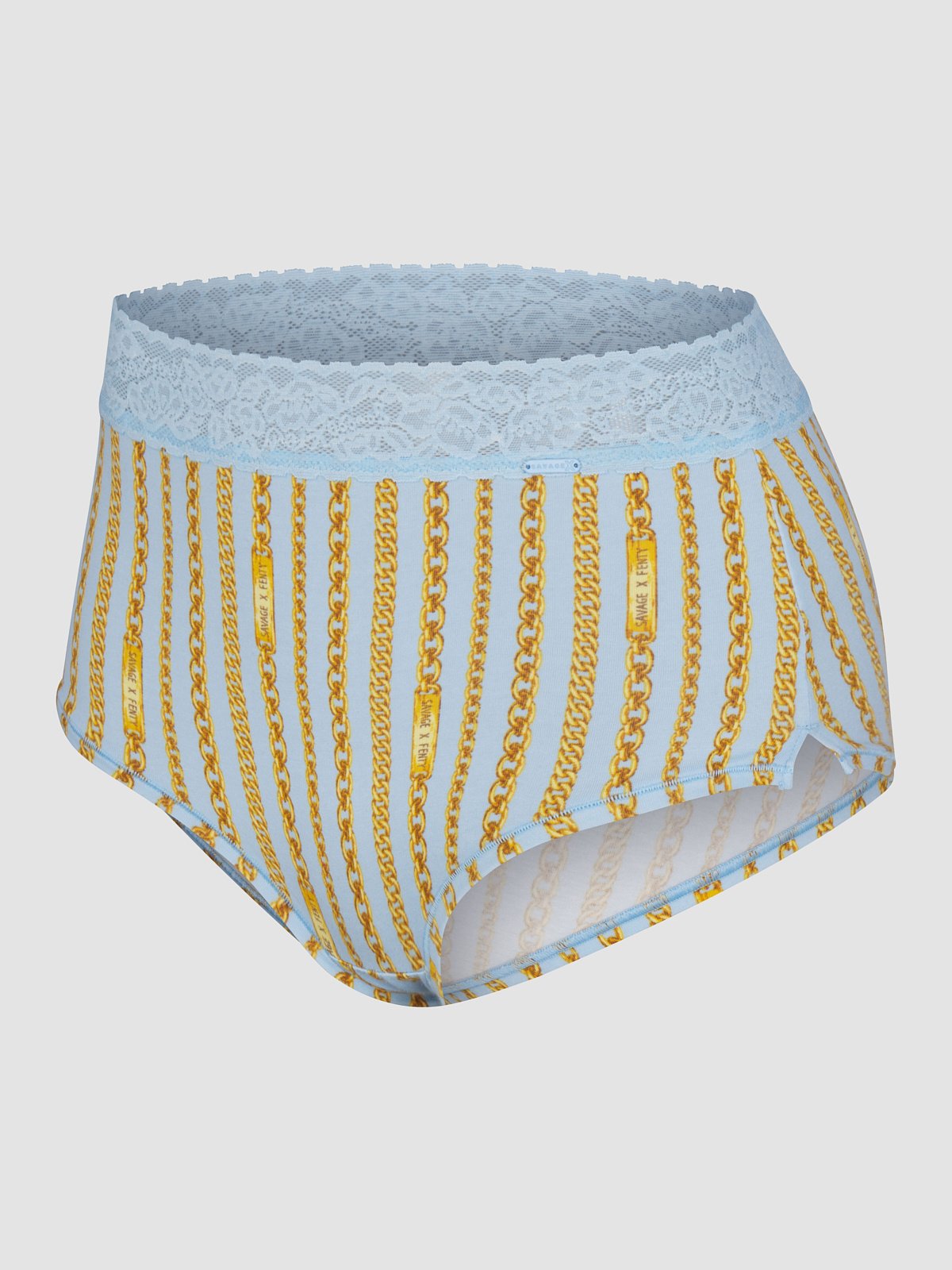 Cotton Essentials Lace-Trim Shortie Panty in Blue & Multi | SAVAGE X FENTY Cotton Essentials Lace-Trim Shortie Panty in Blue & Multi | SAVAGE X FENTY