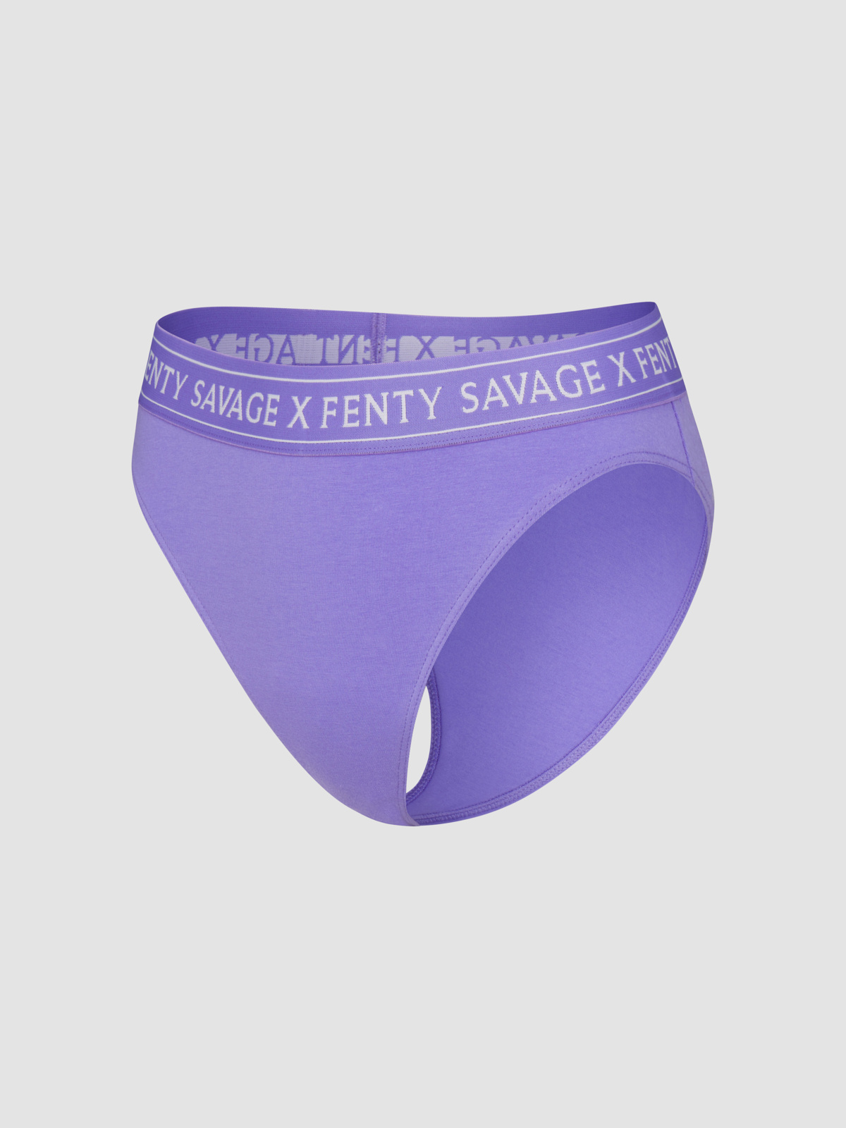 Cotton Essentials Logo-Trim High-Leg Bikini Panty in Blue | SAVAGE X FENTY Cotton Essentials Logo-Trim High-Leg Bikini Panty in Blue | SAVAGE X FENTY