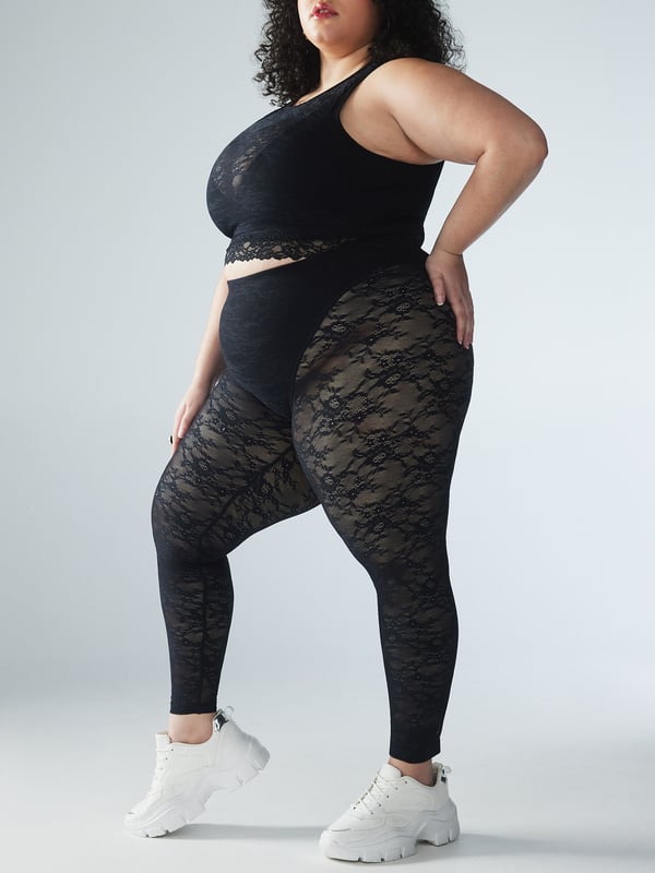 Lace Race High-Waist Leggings - Savage